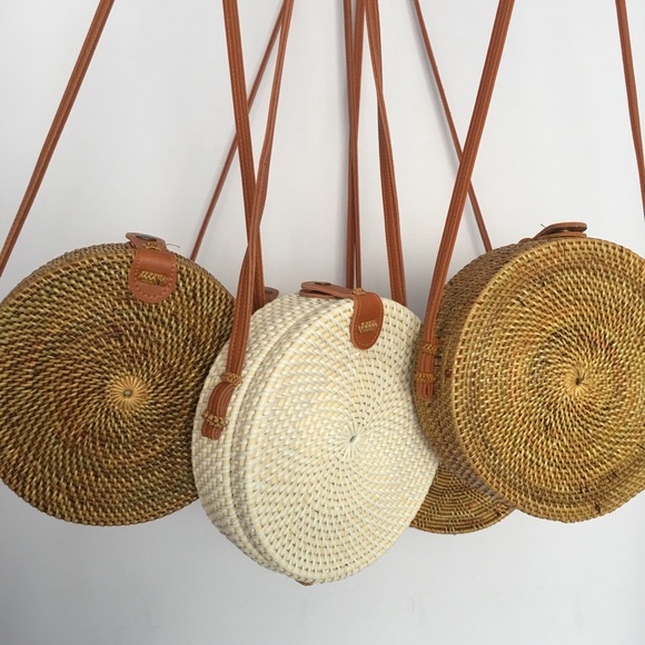 Bags | New Bali Boho Rattan Round Bags | Poshmark